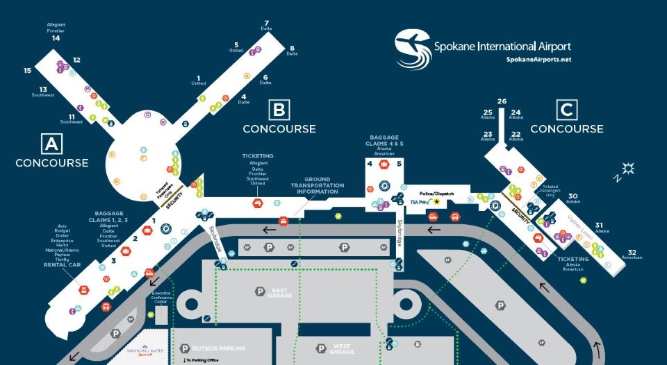Spokane Intl Airport > Terminal > Terminal Map